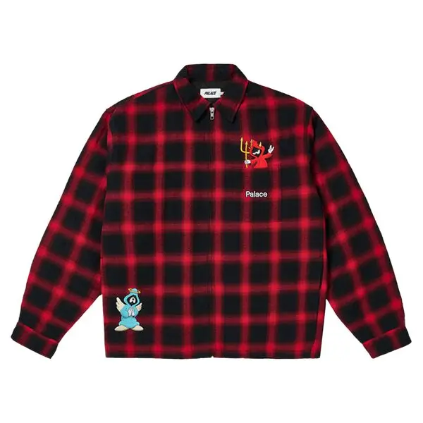 PALACE Zip Up Shirt - Red