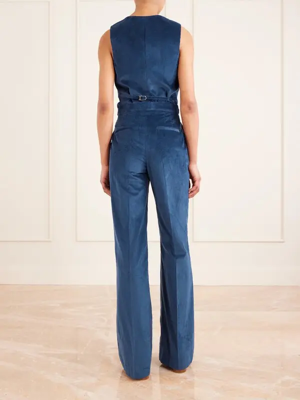 Gabriela Hearst Vesta Cotton-corduroy Flared Pants - Blue