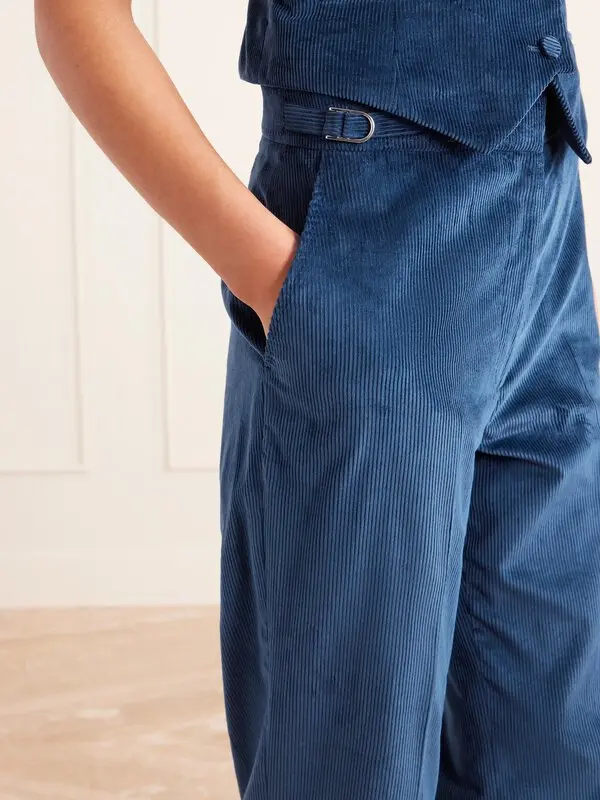 Gabriela Hearst Vesta Cotton-corduroy Flared Pants - Blue