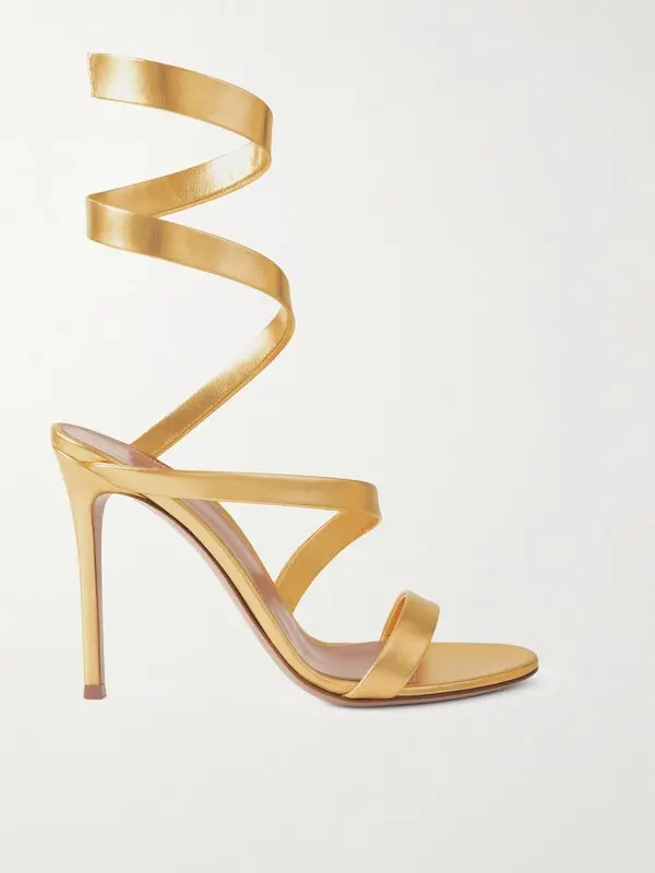 GIANVITO ROSSI Opera Metallic Leather Sandals
