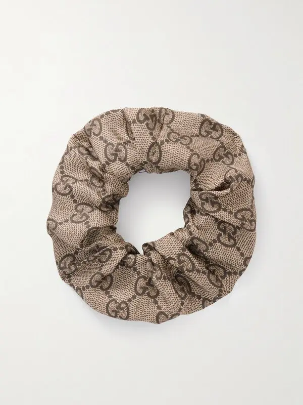 Gucci Silk-jacquard Scrunchie - Neutrals