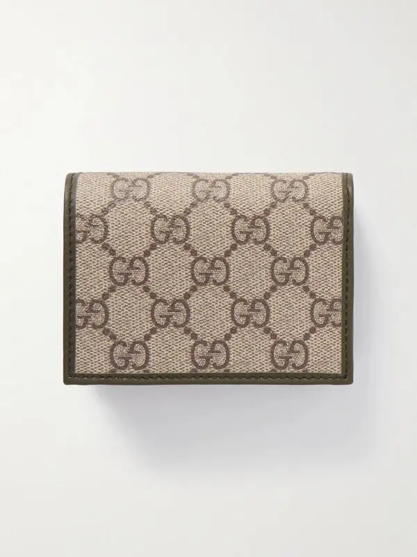 Gucci Leather-trimmed Printed Coated-canvas Wallet