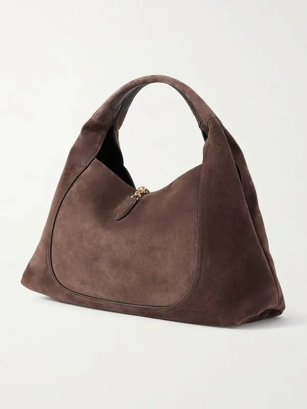 Gucci Softbit Suede Tote - Brown
