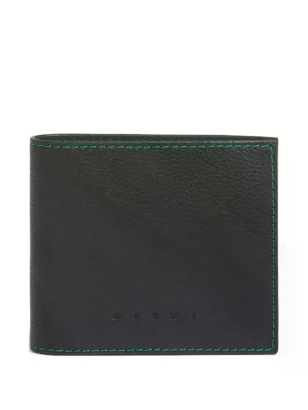 Marni Pebbled-stitched Leather Wallet - Black