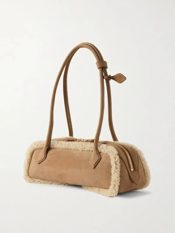 Alaïa Le Teckel Medium Shearling Shoulder Bag - Brown