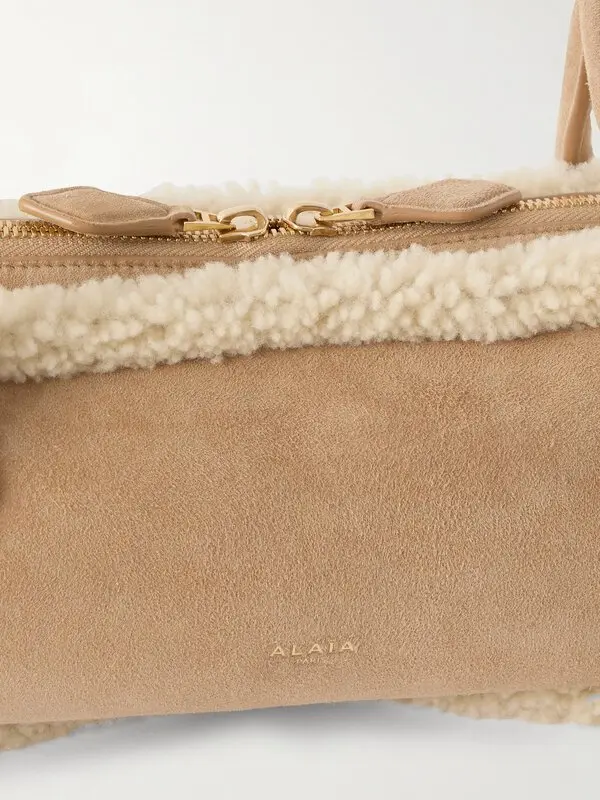 Alaïa Le Teckel Medium Shearling Shoulder Bag - Brown