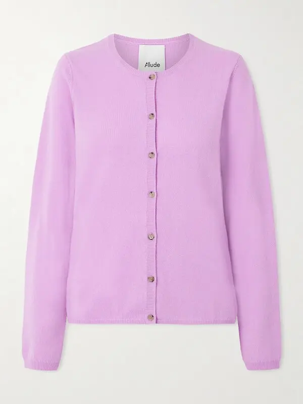 ALLUDE Cashmere Cardigan - Purple