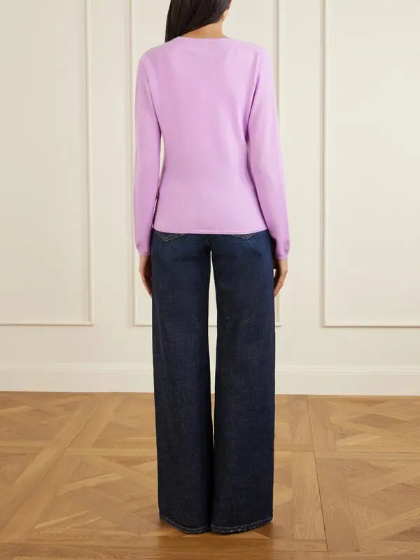 ALLUDE Cashmere Cardigan - Purple