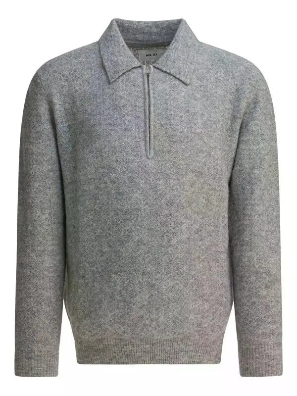 Nn07 Alfie Zip-textured Polo Shirt