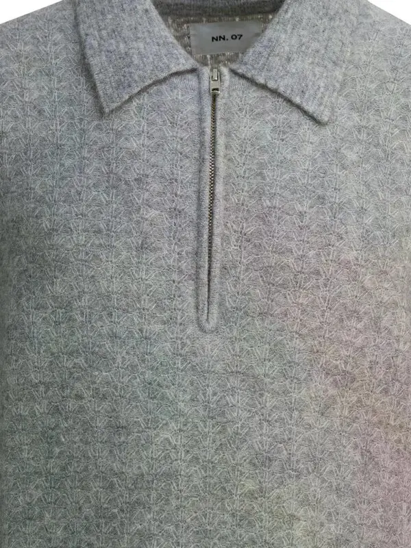 Nn07 Alfie Zip-textured Polo Shirt