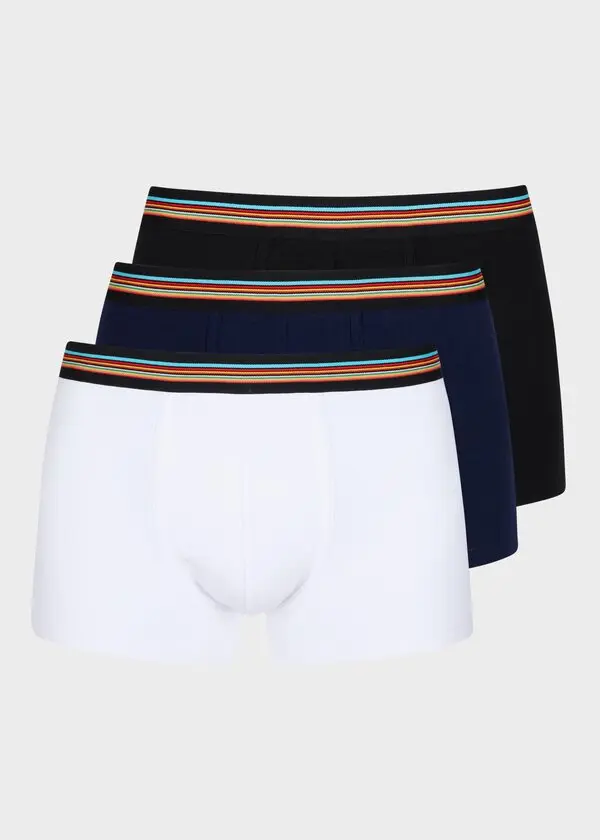 Paul Smith Tri-colour 'signature Stripe' Waistband Boxer Briefs Three Pack - Multicolour