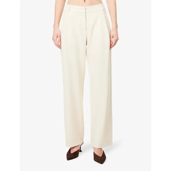 ME+EM Tapered-leg Pleated Woven Trousers