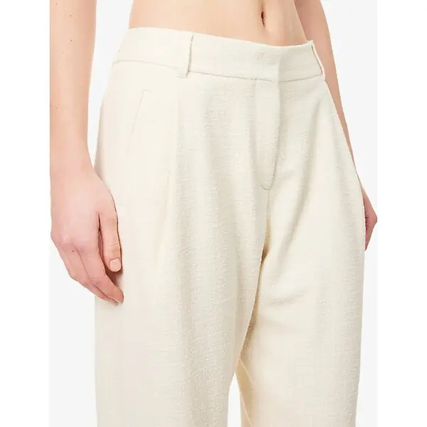 ME+EM Tapered-leg Pleated Woven Trousers