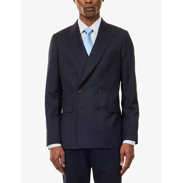 Paul Smith Pinstripe Peak-lapel Woven Blazer