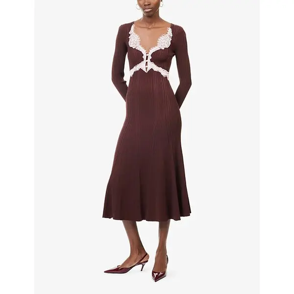 boden margie knitted dress Cara Cara Margie Blush Stripe Sleeveless Knit Midi Dress main image 0