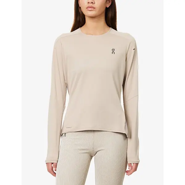On Performance Long-sleeve Stretch-woven Top - Desert
