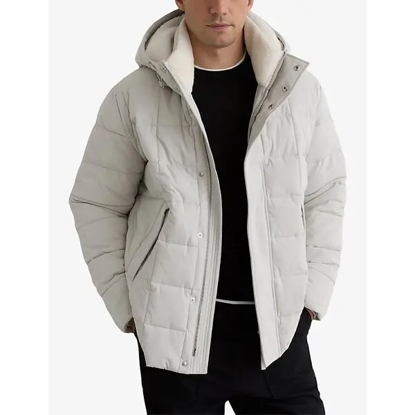 REISS Klause Borg-lined Quilted Puffer Jacket - Stone