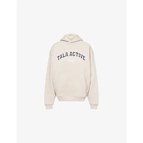 TALA Relaxed-fit Embroidered-logo Hoodie - Shell