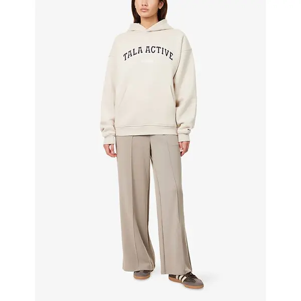 TALA Relaxed-fit Embroidered-logo Hoodie - Shell