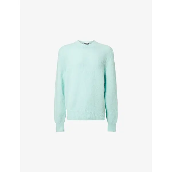 TOM FORD Crew Neck Brushed-knit Alpaca-blend Jumper - Frost