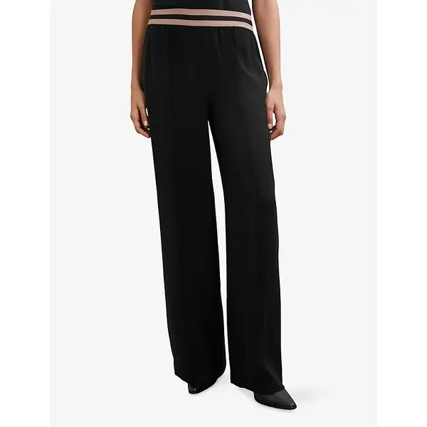 REISS Sonnie Wide-leg Trousers - Black