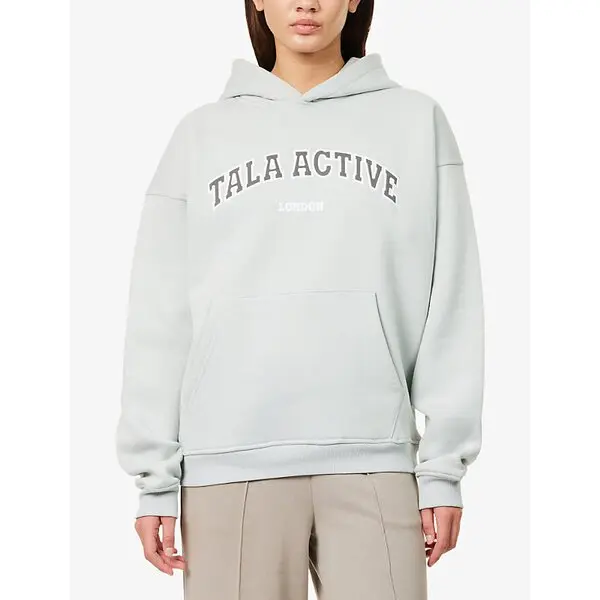 TALA Cotton-blend Hoodie With Embroidered Logo - Sage