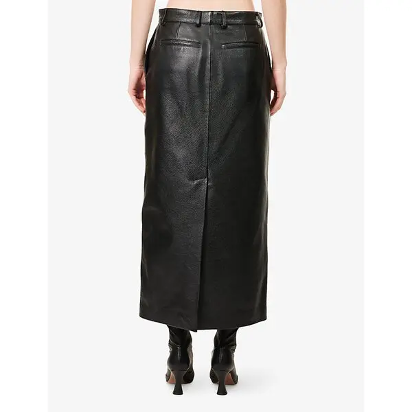 TOTEME Straight-fit Leather Midi Skirt