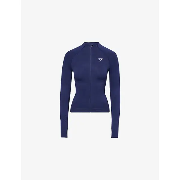 GYMSHARK Stretch-woven Jacket - Heavy Blue/ Marl