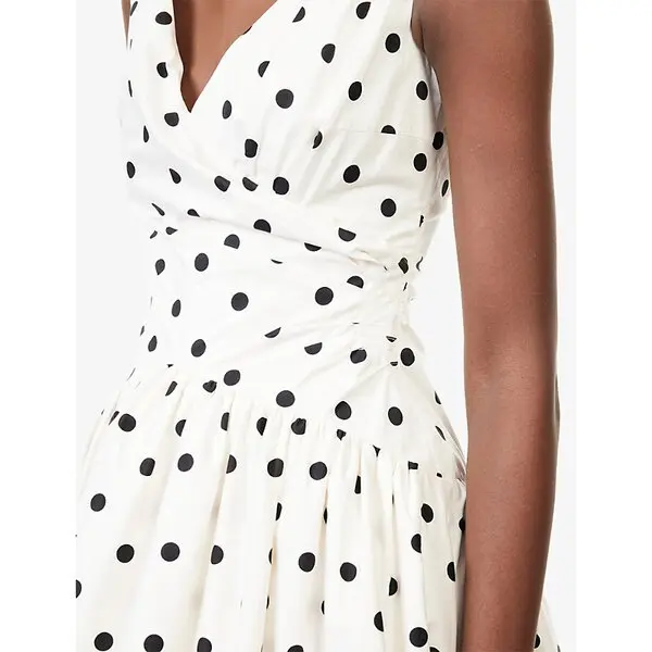 self portrait cotton poplin dress Self-Portrait Polka Dot Cotton-Poplin Midi - Cream Shirt dress Lela Rose Poplin Cotton-Blend Madelyn the classic shirt dress Size:56/ US 20
