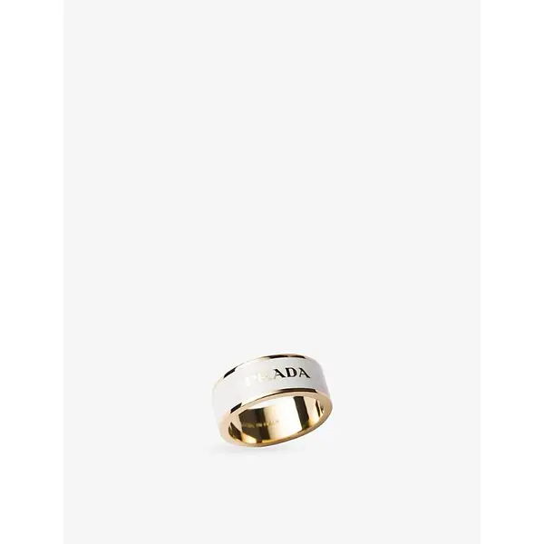 Prada Logo Enamelled Metal Ring