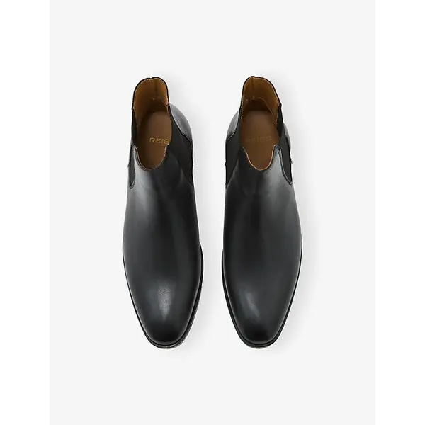 REISS Elba Leather Chelsea Boots - Black