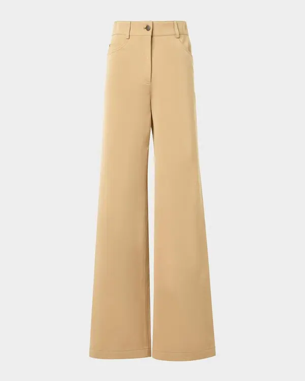 Akris Cooper Wide-leg Gabardine Pants - Beige