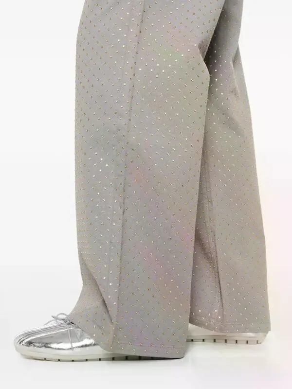 Sandro Rhinestone Embellished Wide-leg Jeans