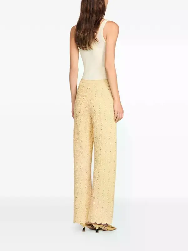 Sandro Geometric Pattern Textured Knit Trousers