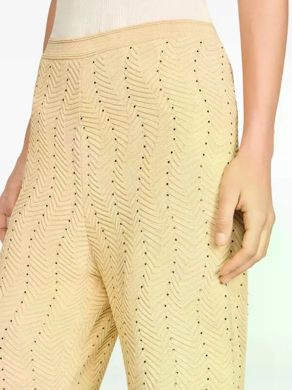 Sandro Geometric Pattern Textured Knit Trousers