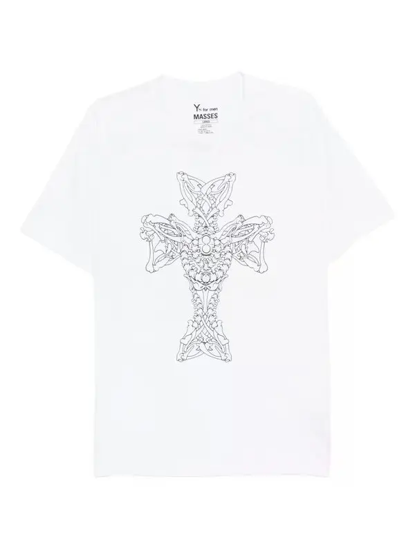 Yohji Yamamoto Graphic-print Cotton T-shirt - White