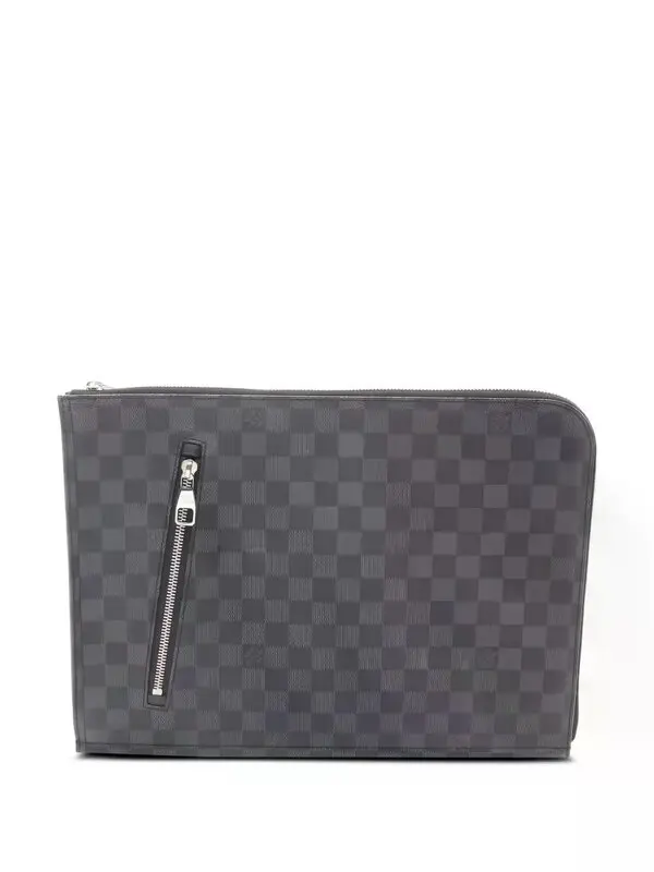LOUIS VUITTON 2012 Damier Graphite Zip Clutch - Grey