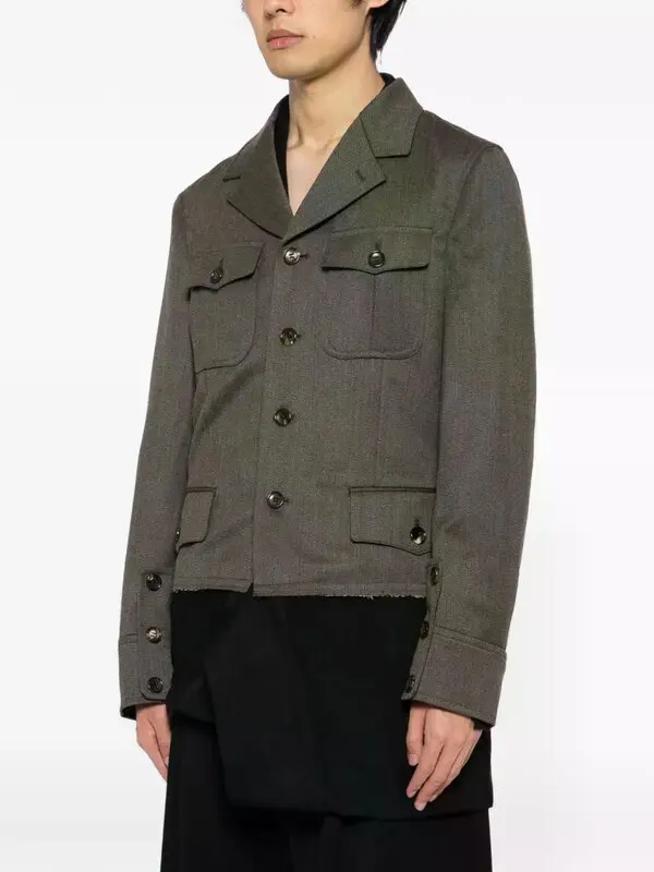 Comme Des Garçons Button-up Layered Jacket