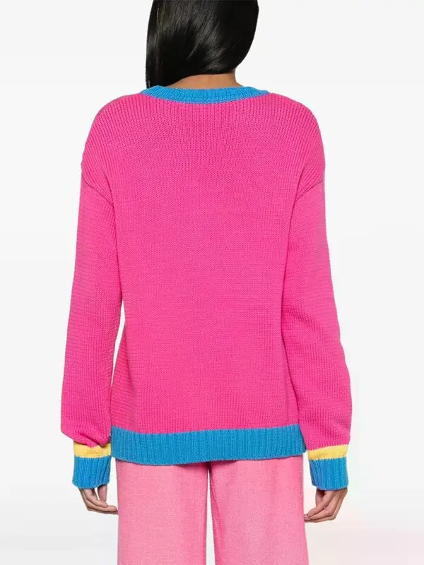 Moschino Patterned Intarsia Knit Logo Jumper