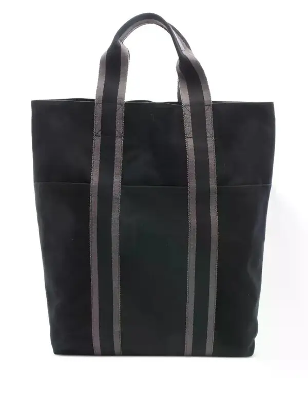 Hermès 2000s Fool Medium Striped Canvas Tote Bag
