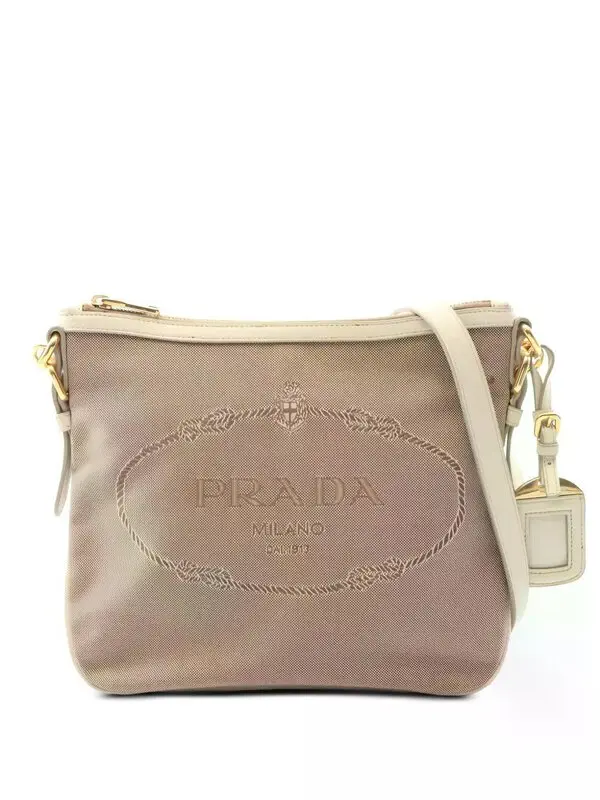 Prada Logo-detail Jacquard Shoulder Bag