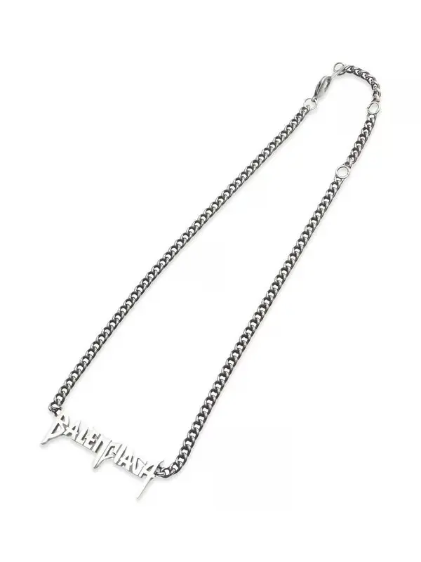 Balenciaga Typo Metal Necklace - Silver