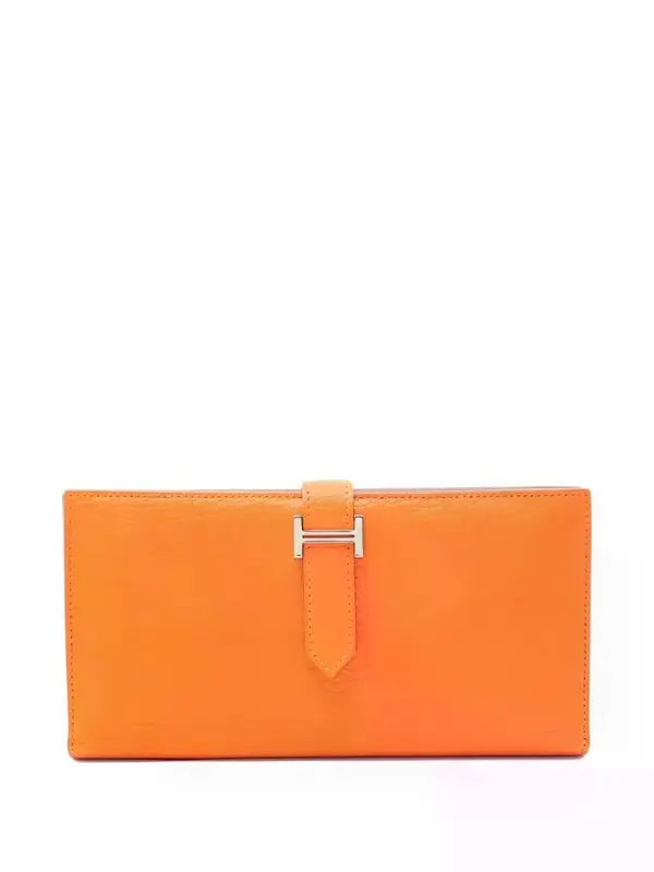 Hermès 2023 Bearn Soufflet Bi-fold Long Wallet - Orange