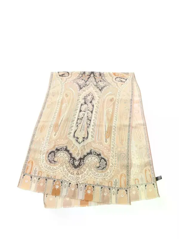 Etro 2010s Stall Logo-print Scarf - Neutrals