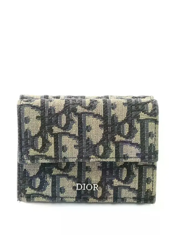 Dior Oblique Jacquard Wallet - Black