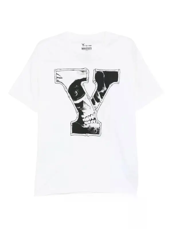 Yohji Yamamoto Graphic Print Cotton T-shirt - White