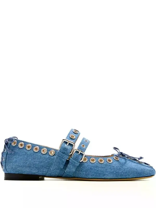 Mach & Mach Eyelet-lace Ballet Flats - Blue