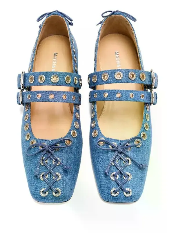 Mach & Mach Eyelet-lace Ballet Flats