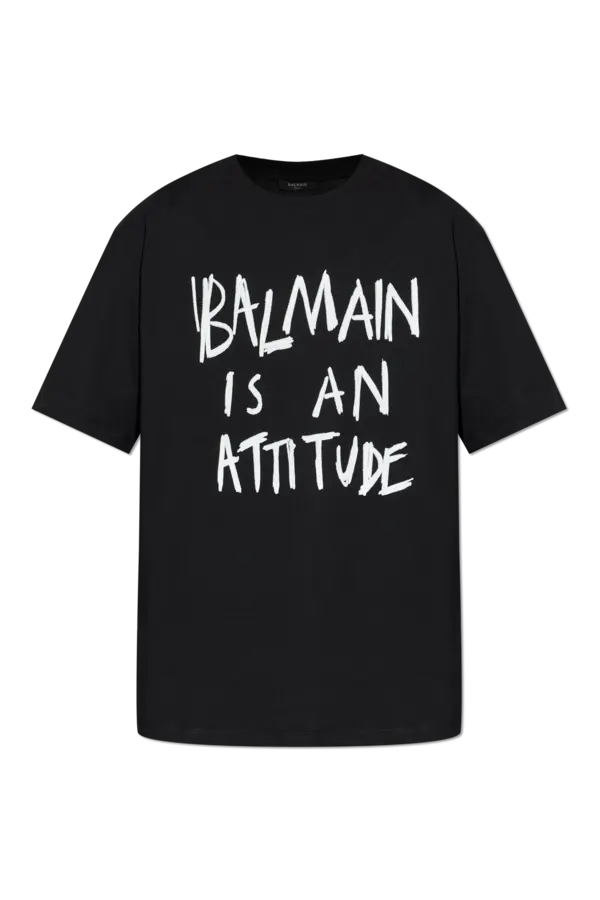Balmain T-shirt With Print - Black