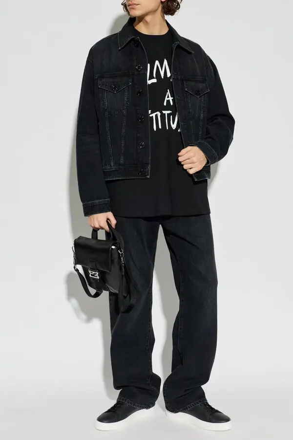 Balmain T-shirt With Print - Black